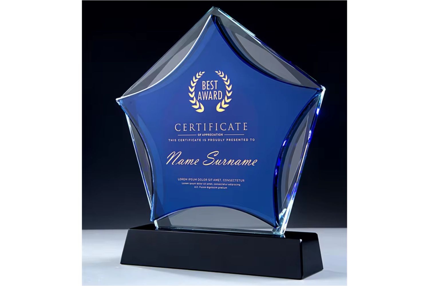 TROFEU STICLA IN FORMA DE STEA