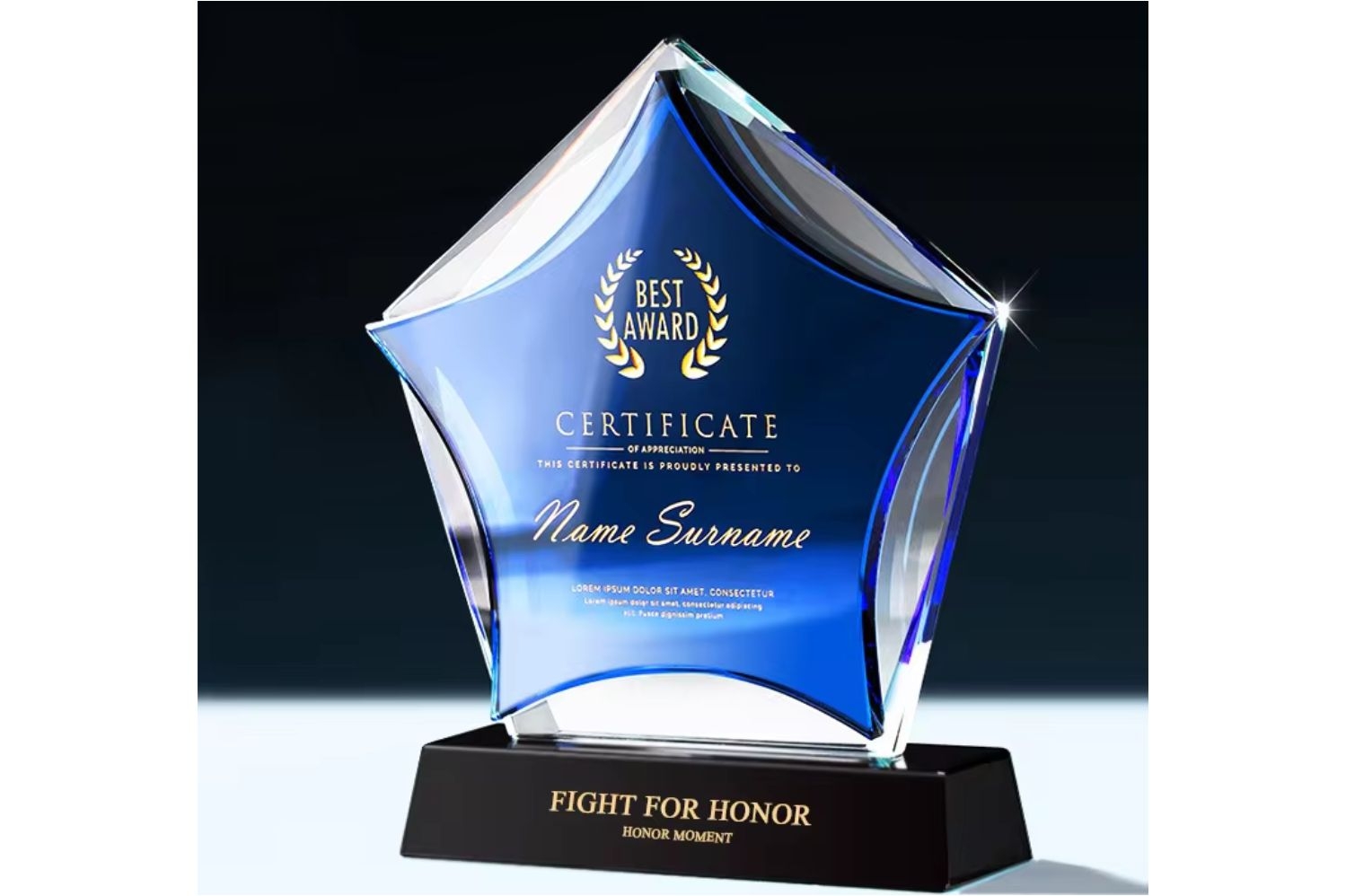 TROFEU STICLA IN FORMA DE STEA